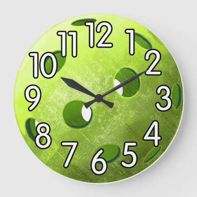 Time for Pickleball - Green - Large Clock | Zazzle