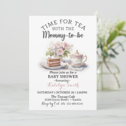 Time For Tea Baby Shower Floral Tea Time Invitation | Zazzle