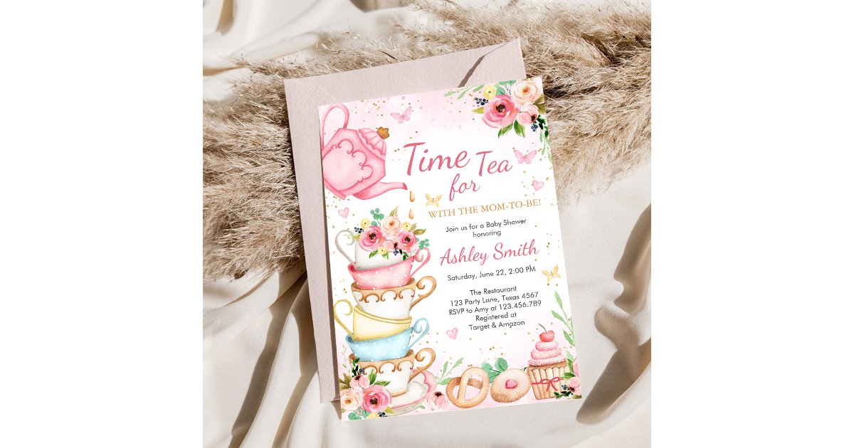 Time for Tea Birthday Party Invitation | Zazzle