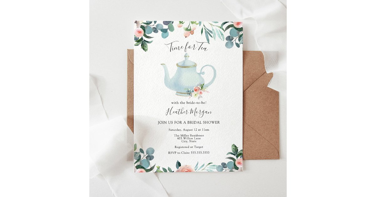 Time for Tea Bridal Shower Invitation | Zazzle