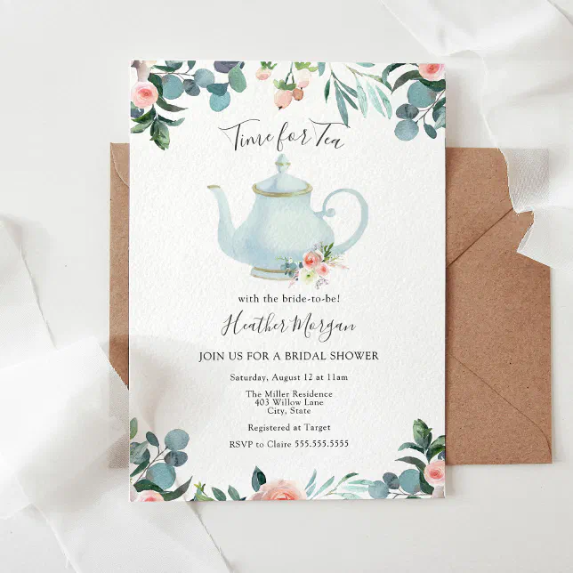 Time for Tea Bridal Shower Invitation | Zazzle
