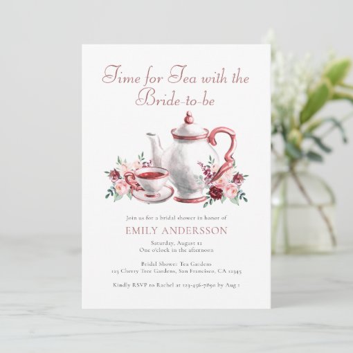Time for Tea Bridal Shower Party Invitation | Zazzle