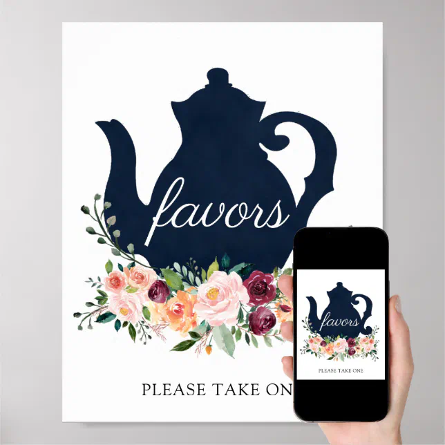 Time for Tea Favors Sign | Zazzle