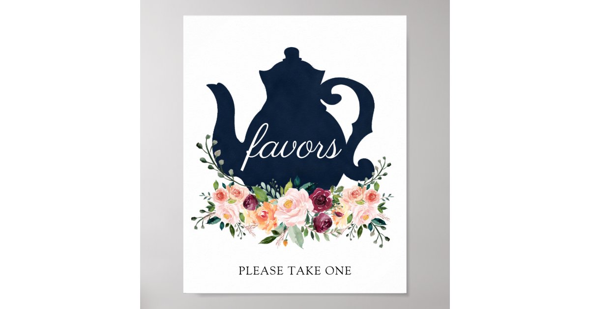 Time for Tea Favors Sign | Zazzle