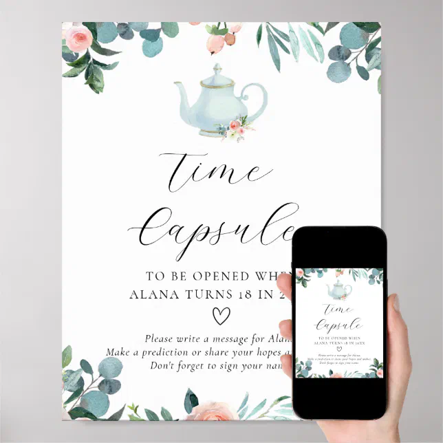 Time for Tea Time Capsule Sign | Zazzle