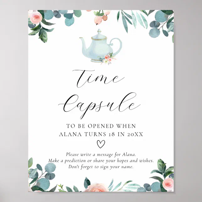 Time for Tea Time Capsule Sign | Zazzle