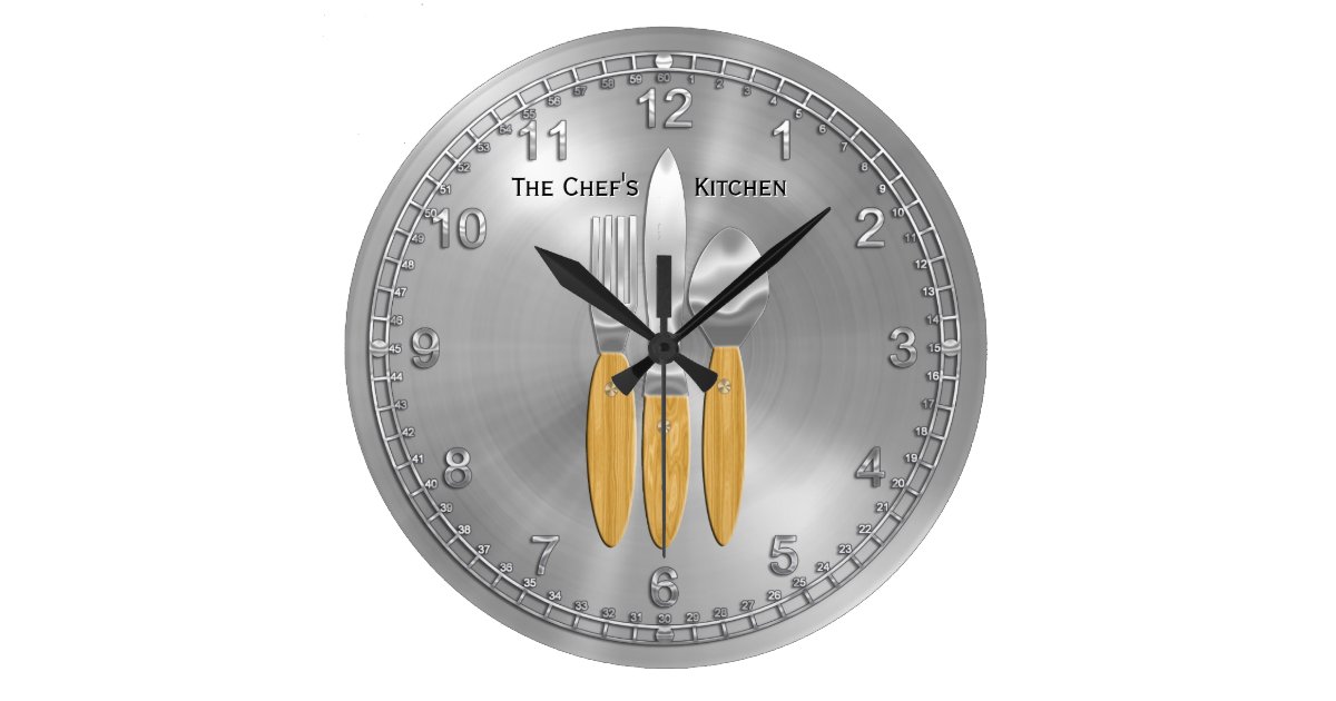 Time for the Master Chef in You (Personalized) Large Clock | Zazzle.com