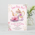 Time Four Tea! Girl Pink 4th Birthday Tea Party Invitation | Zazzle