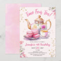 Time Four Tea! Girl Pink 4th Birthday Tea Party Invitation | Zazzle