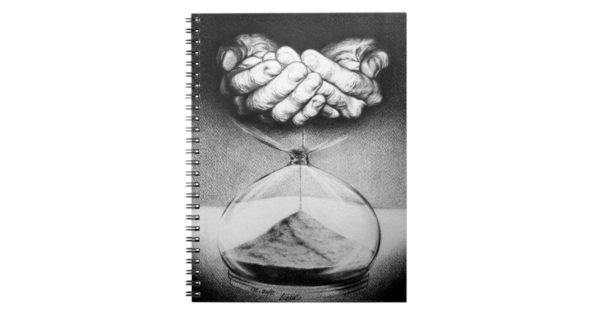 Time Hourglass Hands Pencil Drawing Surreal Art Notebook Zazzle