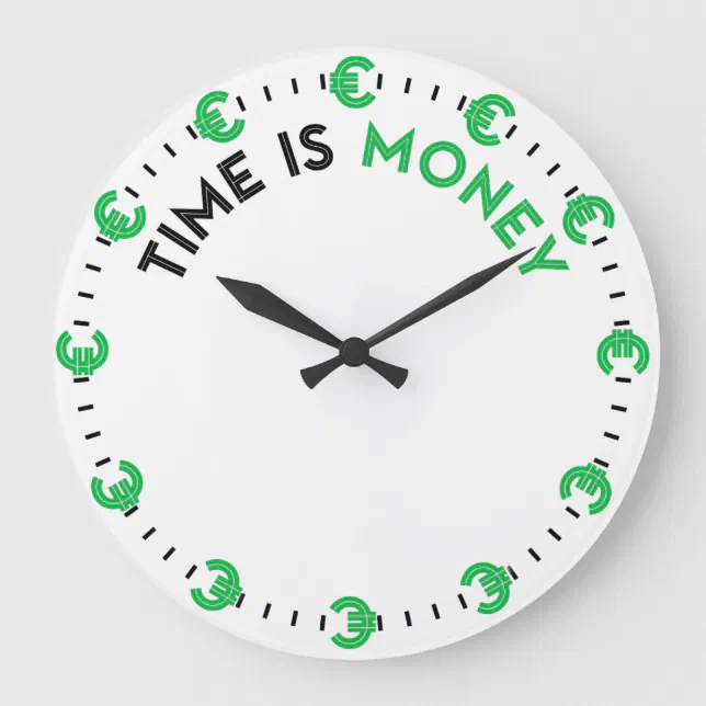 Time is money large clock | Zazzle