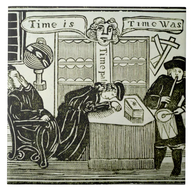 'Time Is, Time Was', copy of an illustration from Ceramic Tile | Zazzle