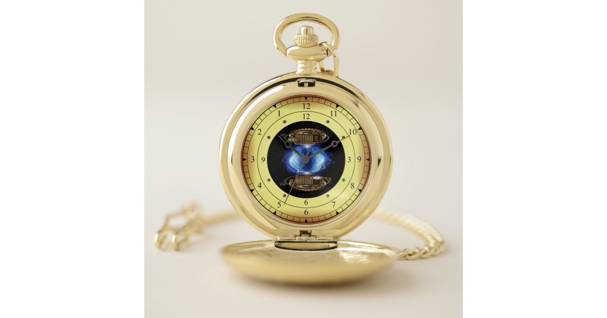 Time Machine Portal ~ Time/Space/ Continuum ~ Pocket Watch | Zazzle