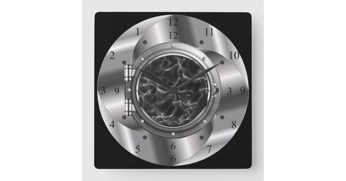 Time Machine Portal ~XZZ 01~Time/Space/Continuum ~ Square Wall Clock ...