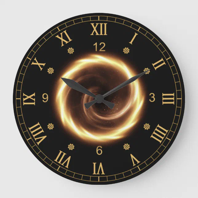 Time Machine ~ Spiral Fire Vortex ~ Time Portal ~ Large Clock | Zazzle