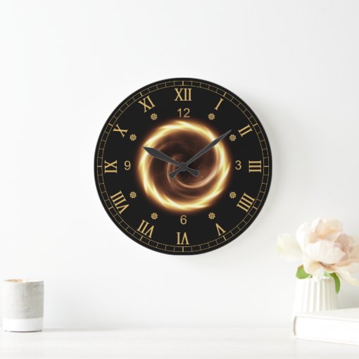 Time Machine ~ Spiral Fire Vortex ~ Time Portal ~ Large Clock | Zazzle