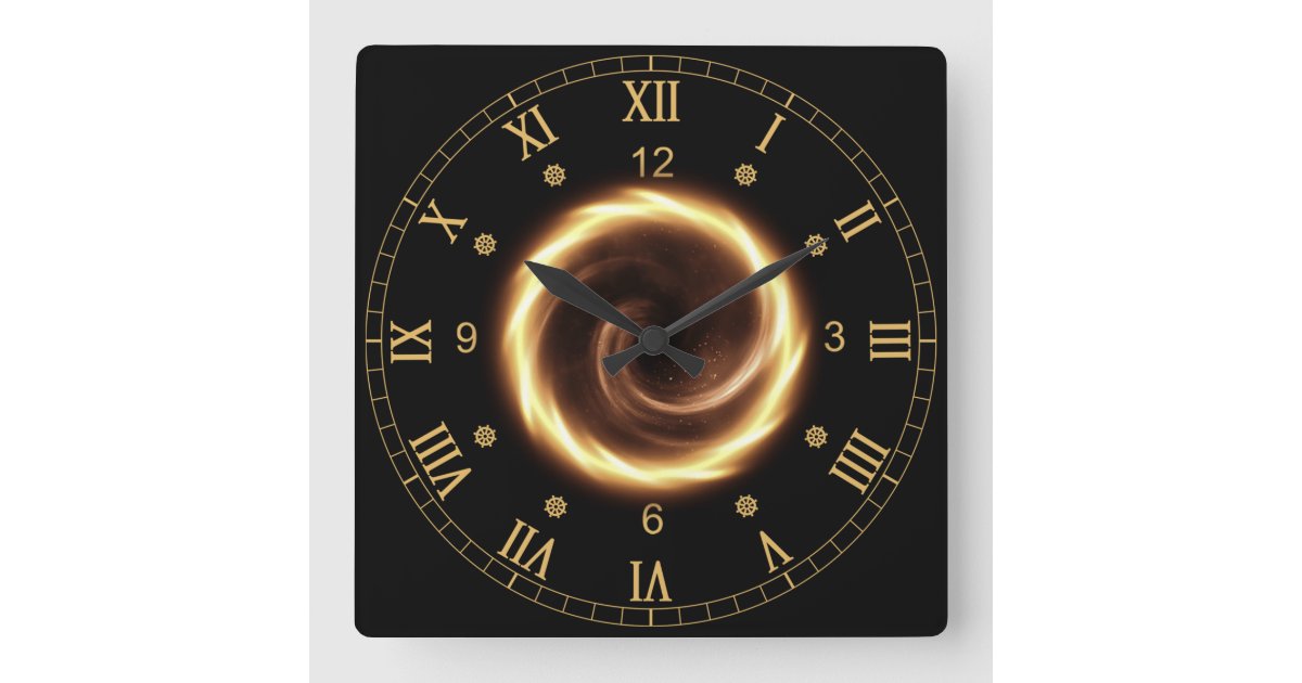 Time Machine ~ Spiral Fire Vortex ~ Time Portal ~ Square Wall Clock ...