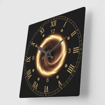 Time Machine ~ Spiral Fire Vortex ~ Time Portal ~ Square Wall Clock ...