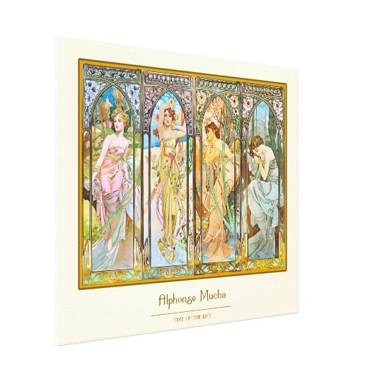 Time of the Day - Alphonse Mucha Canvas Print | Zazzle