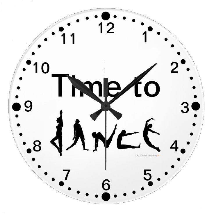 Time to Dance Dancers Silhouettes Wall Clock | Zazzle