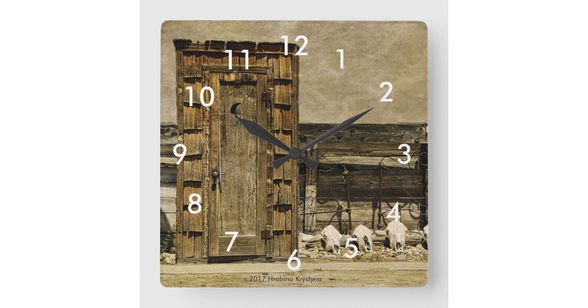 TIME TO GO! OUTHOUSE WALL CLOCK | Zazzle
