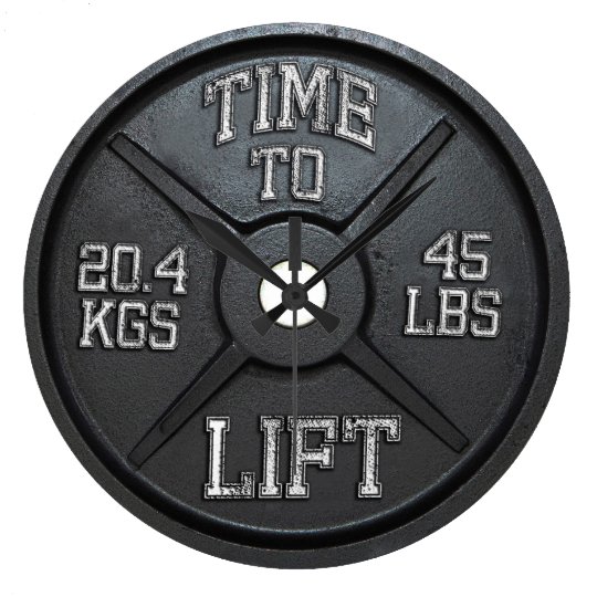 Time To Lift - Barbell Plate Wall Clock | Zazzle.com