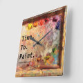 Time To Paint Artist Palette Studio Wall Clock | Zazzle