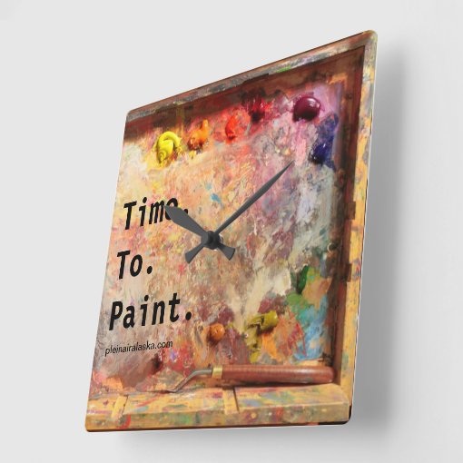 Time To Paint Artist Palette Studio Wall Clock | Zazzle