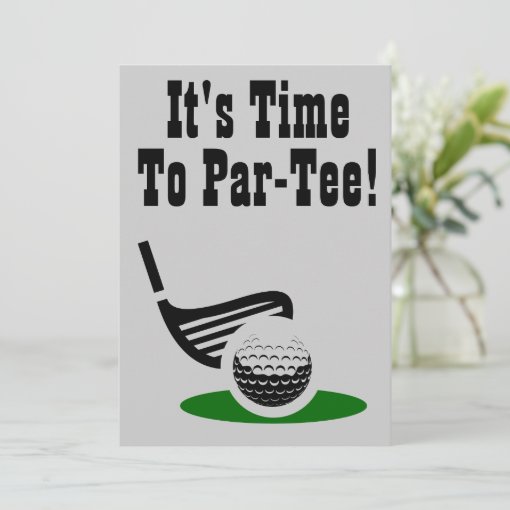 Time To Par-Tee Golf 50th Birthday Party Invite | Zazzle