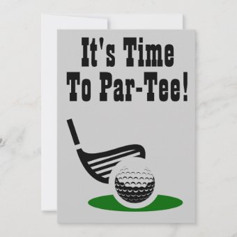 Time To Par-Tee Golf Retirement Party Invite | Zazzle