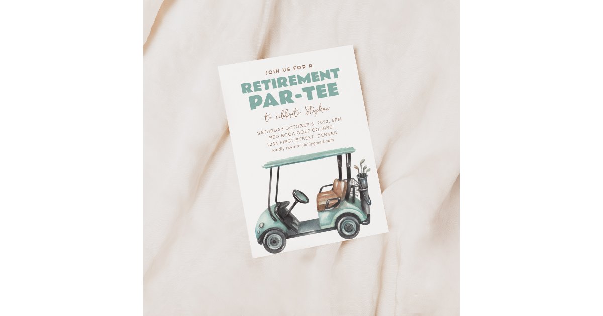 Time to Par-Tee Golf Retirement Party Invite | Zazzle