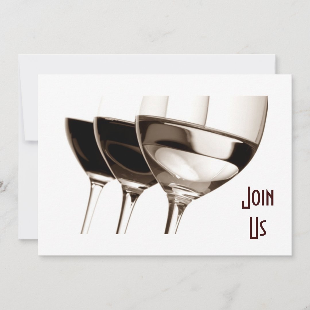 TIME TO PARTY WINE GLASS STYLE INVITATION | Zazzle
