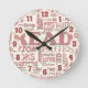 Time to Read Fun Bookworm Slogans Round Clock | Zazzle
