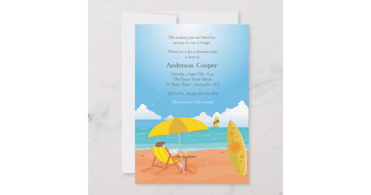 Time to Relax Retirement Party Invitation | Zazzle