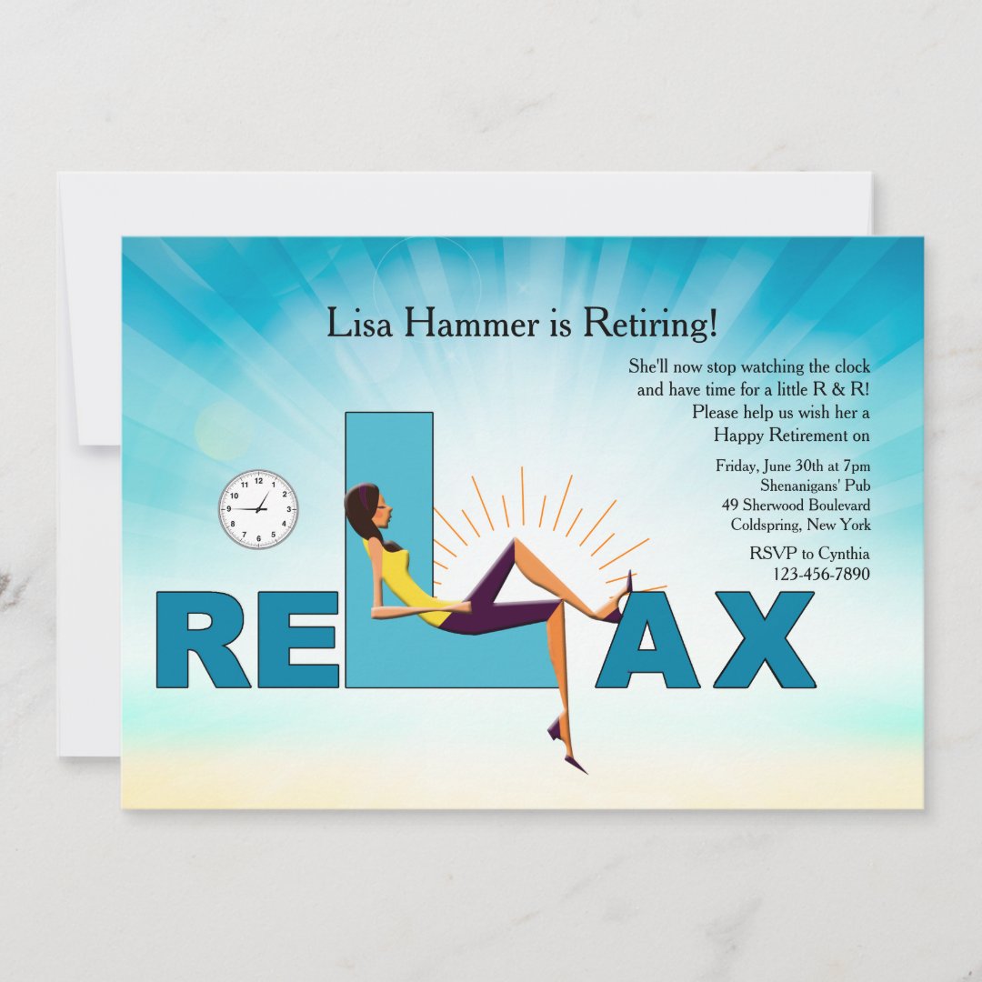 Time To Relax Retirement Party Invitation | Zazzle