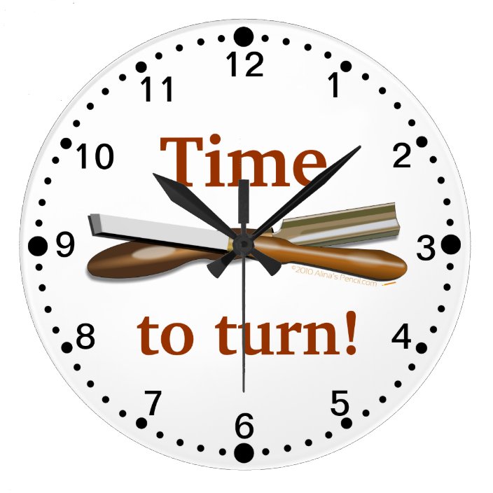 Time to Turn Woodturning Tools Clock with Minutes | Zazzle.com