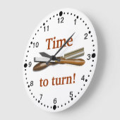 Time to Turn Woodturning Tools Clock with Minutes | Zazzle