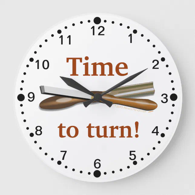 Time to Turn Woodturning Tools Clock with Minutes | Zazzle