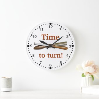 Time to Turn Woodturning Tools Clock with Minutes | Zazzle