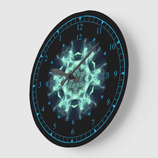Time Travel ~ Blue Mist Space Time Continuum ~ Large Clock Zazzle