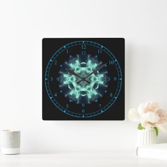 Time Travel ~ Blue Mist Space/Time Continuum ~ Square Wall Clock | Zazzle