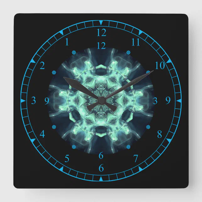 Time Travel ~ Blue Mist Space/Time Continuum ~ Square Wall Clock | Zazzle