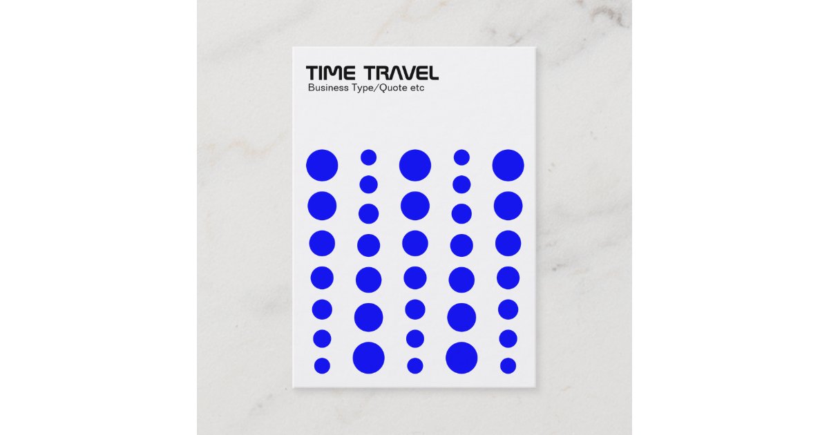 Time Travel - Blue on White Business Card | Zazzle