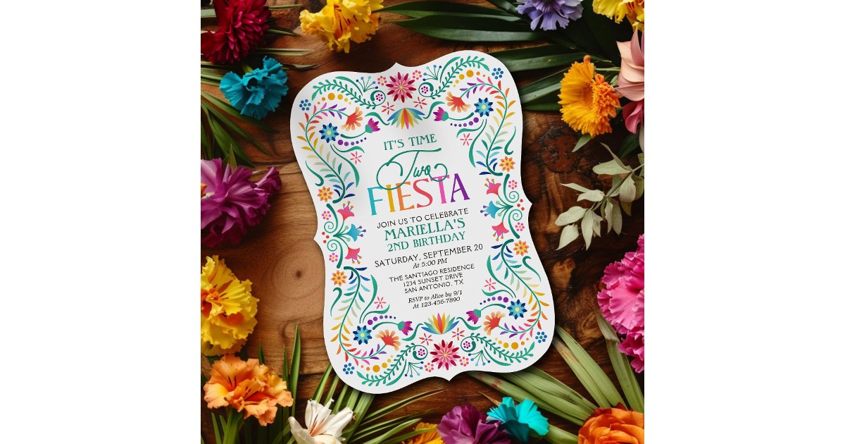Time Two Fiesta 2nd Birthday Invitation | Zazzle