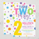 Time TWO Party Birthday Invitation 2nd Birthday | Zazzle