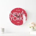 Time Zone Typography Wall Clock New York | Zazzle