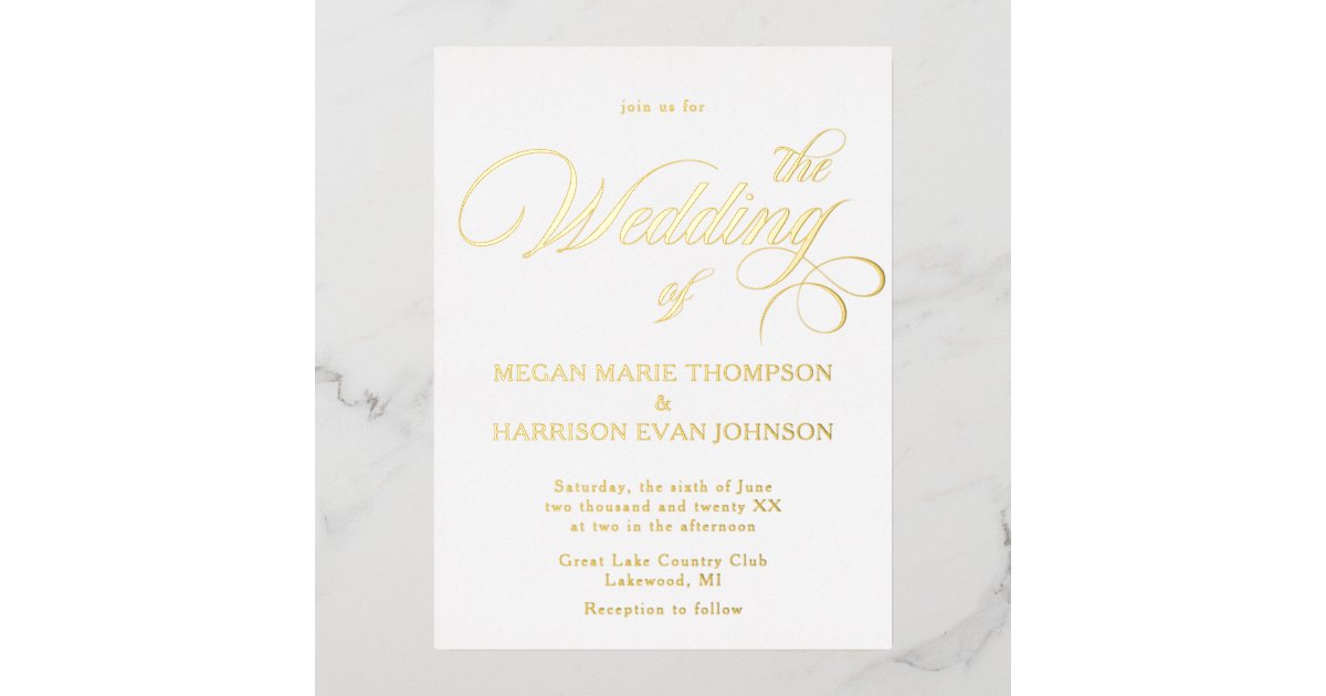 Timeless Calligraphy Classic Wedding Invitation | Zazzle