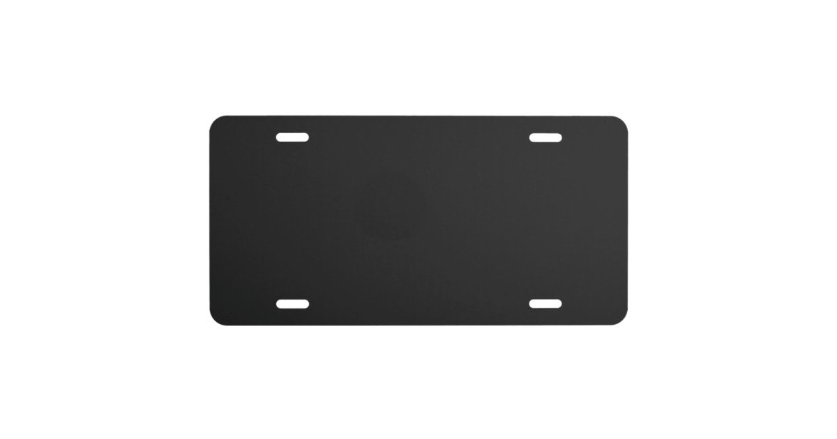 Timeless - Dark Carbon Black License Plate | Zazzle