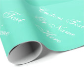 Timeless Elegance Mint Green, White Name Text Word Wrapping Paper | Zazzle