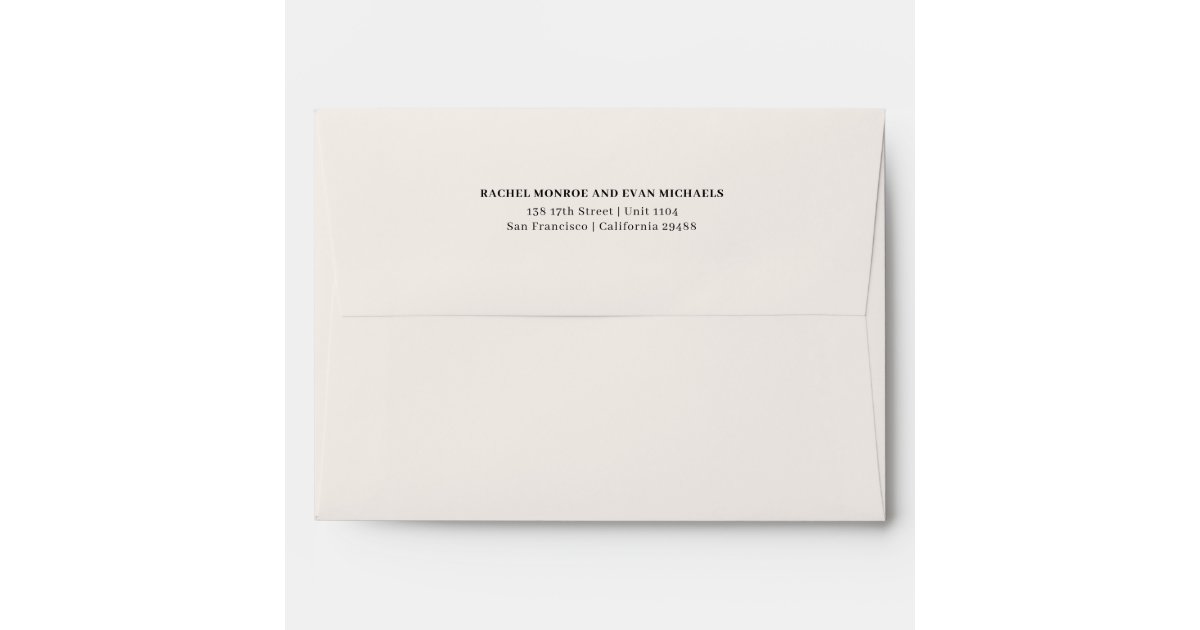 Timeless Elegant Linen White Return Address Envelope | Zazzle